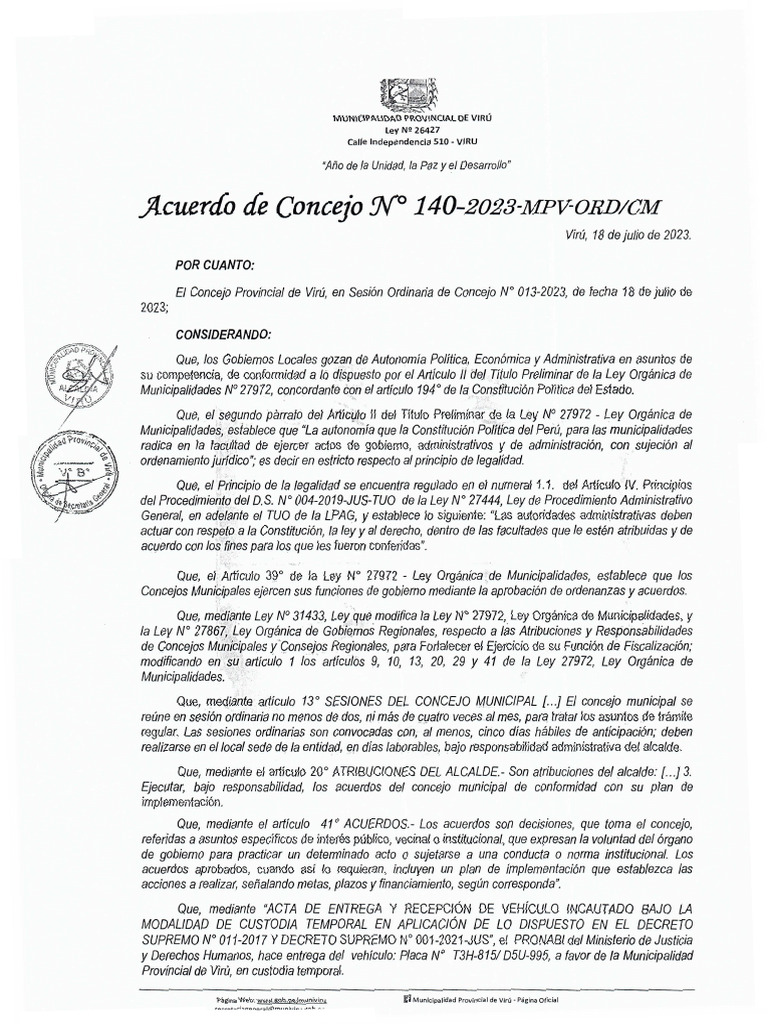 Ac - 140 2023 MPV Ord CM | PDF