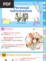 Personal Information Worksheet for Students | PDF