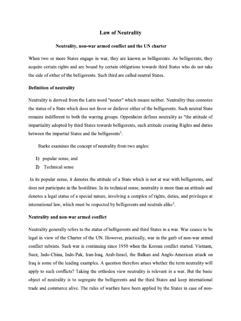 Neutrality | PDF