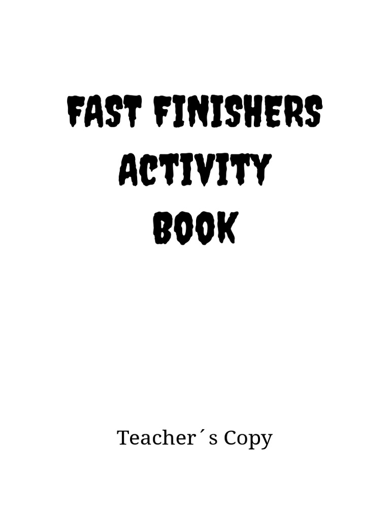 Fast Finishers Activity Book Guide | PDF