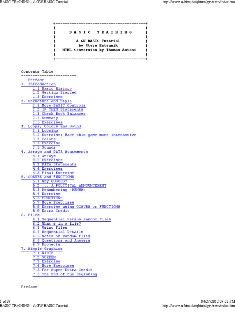 A Gw-Basic Tutorial | Download Free PDF | Basic | Control Flow