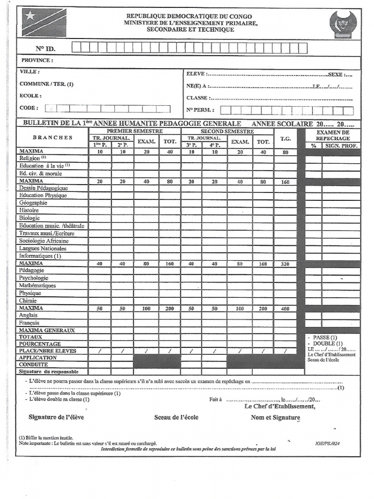 Bulletin 1ère HP 2025 | PDF