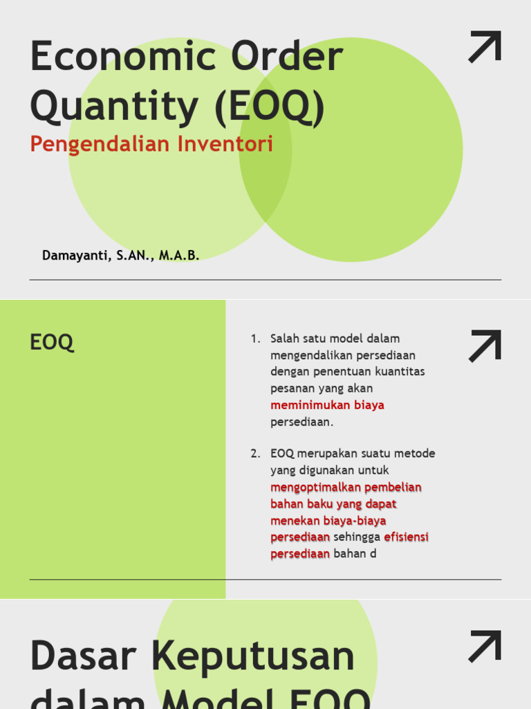 Analisis EOQ Dalam Pengendalian Persediaan | PDF