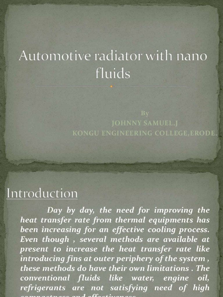Automotive Radiator With Nano Fluids | PDF