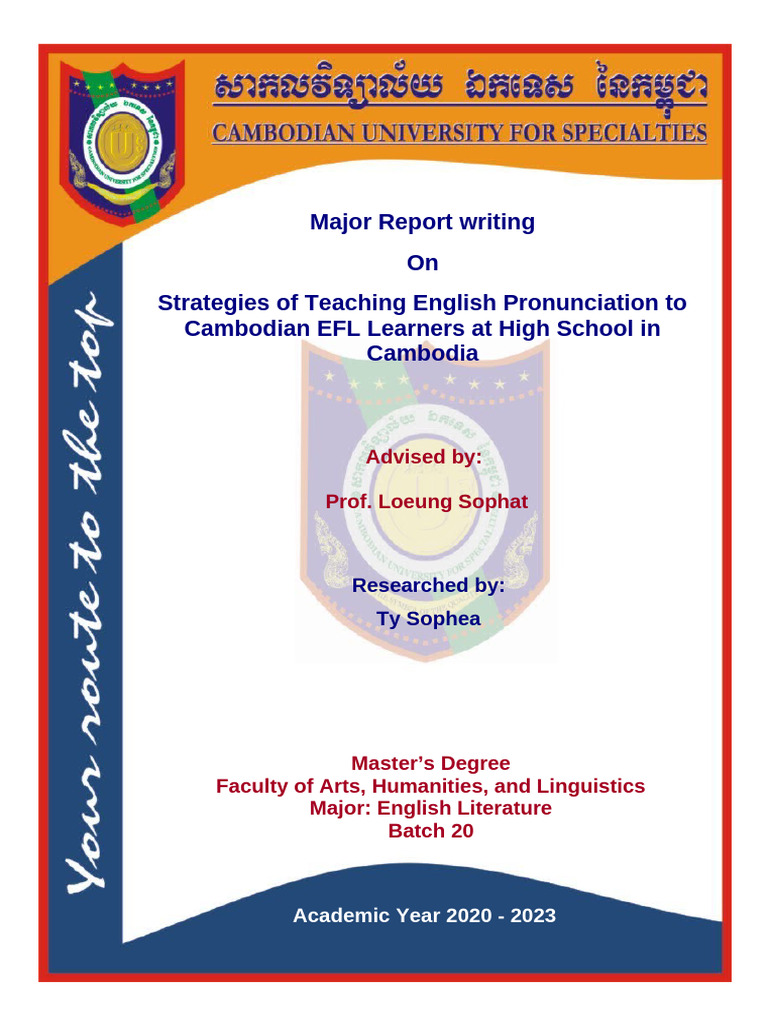 Edited - Ty Sophea's Major Report MA Update | PDF | Stress (Linguistics ...