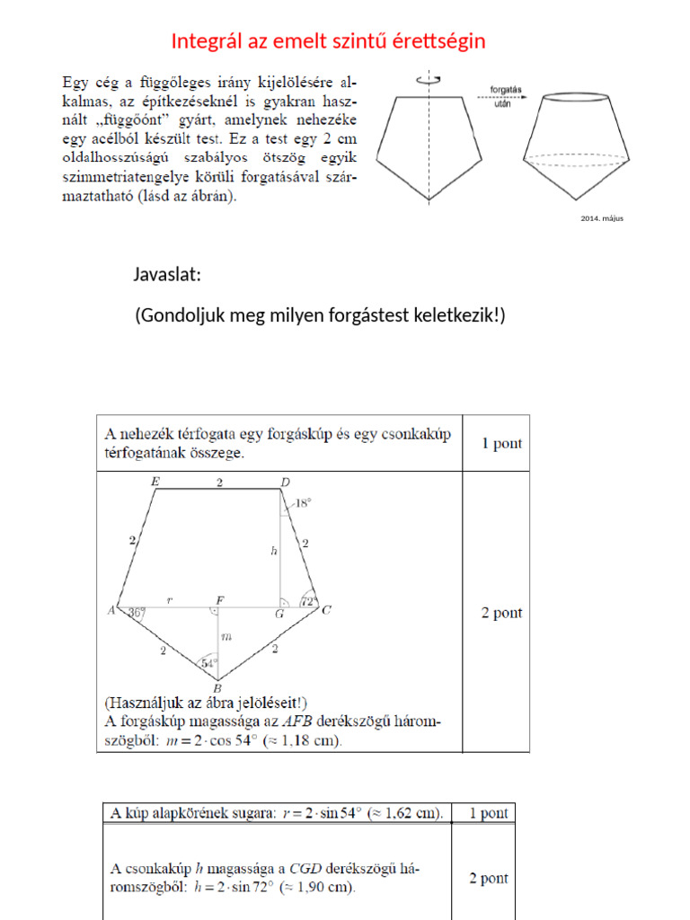 Integrál Emelt Szinten | PDF
