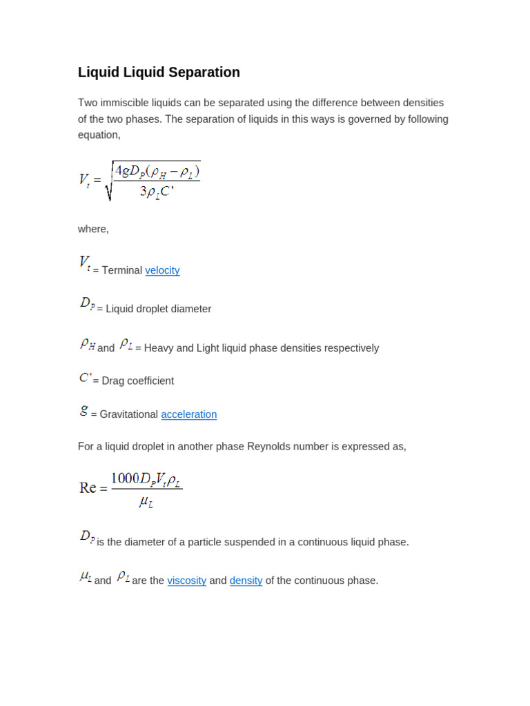 Liquid-Liquid Separation Techniques | PDF