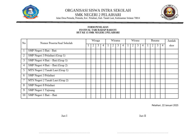Form Penilaian Tari | PDF
