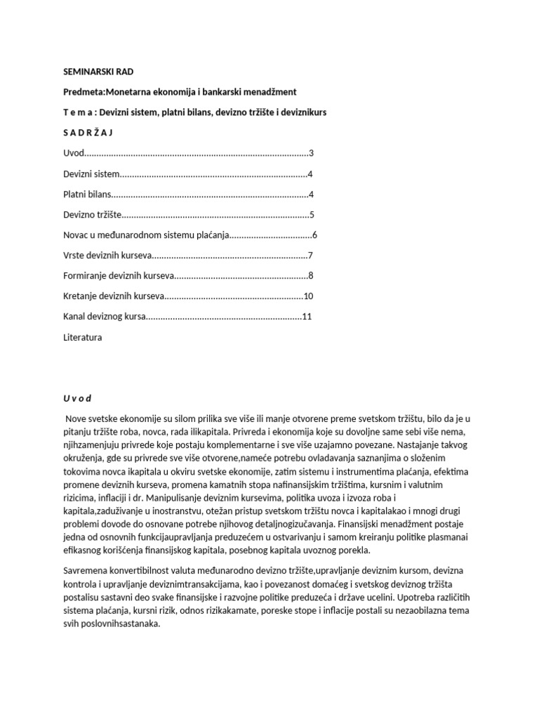 Megunarodni Platni Promet 1 | PDF