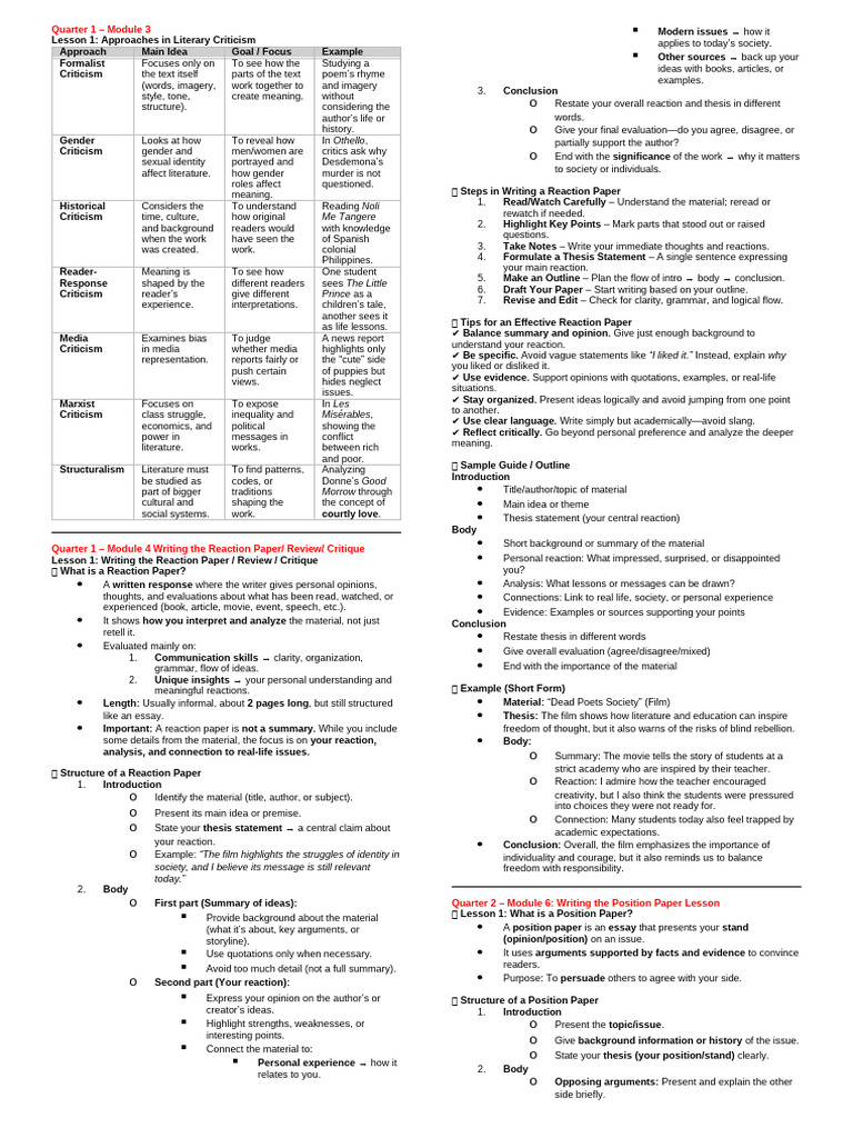Literary Criticism and Writing Guides | PDF | Survey Methodology ...