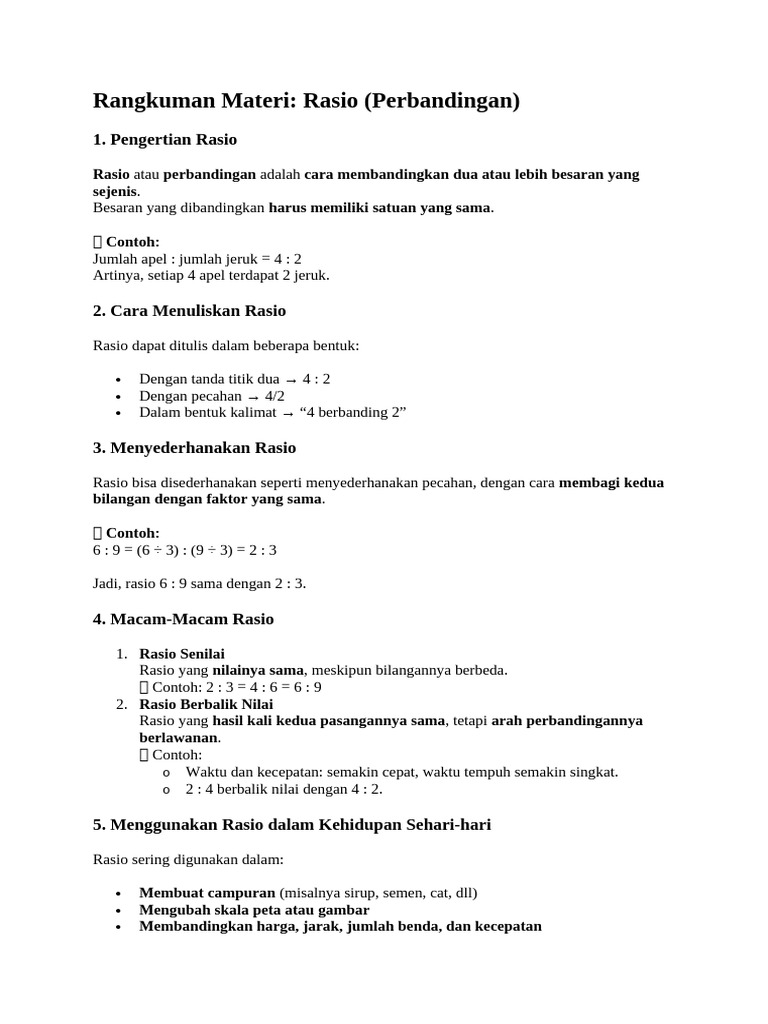 Matematika Rasio | PDF