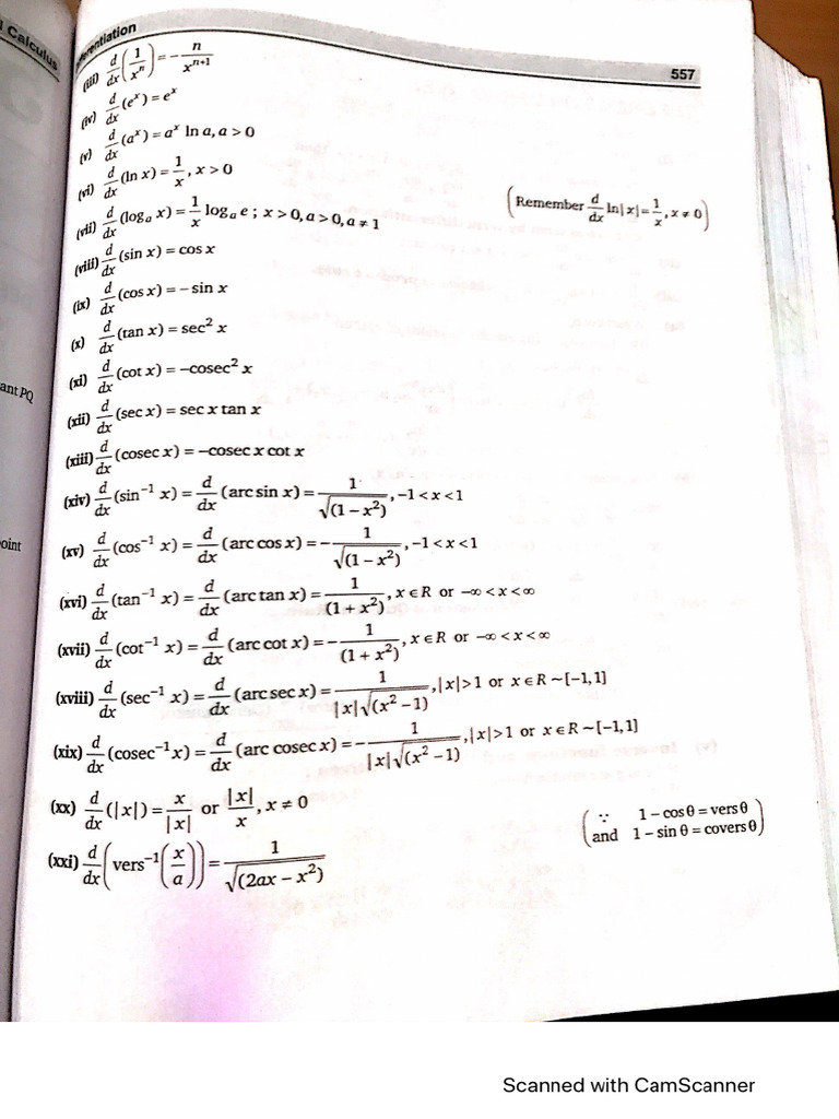 Differentiation Important Questions For Mains and Boards | PDF
