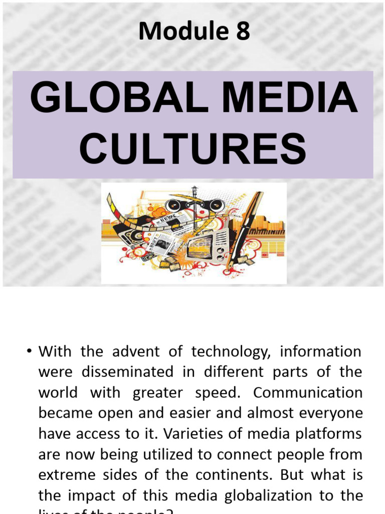 Lesson 8 Global Media Culture Mass Media | PDF | Communication ...