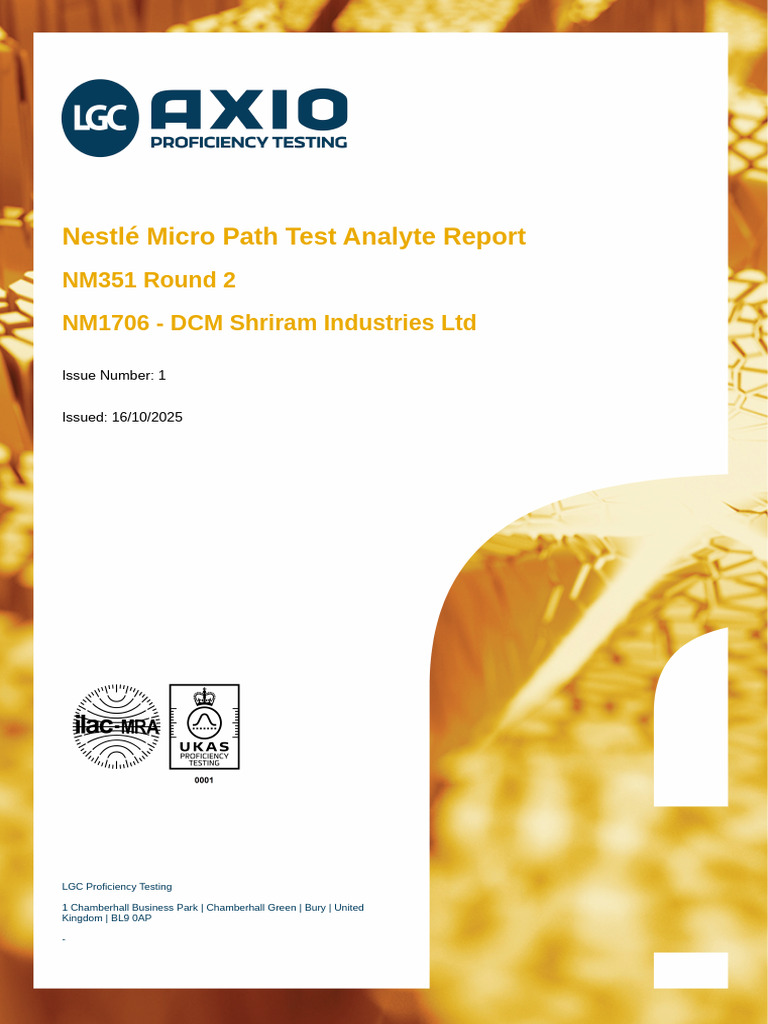 NM1706 Analyte Report Round NM351 | PDF | Microbiology