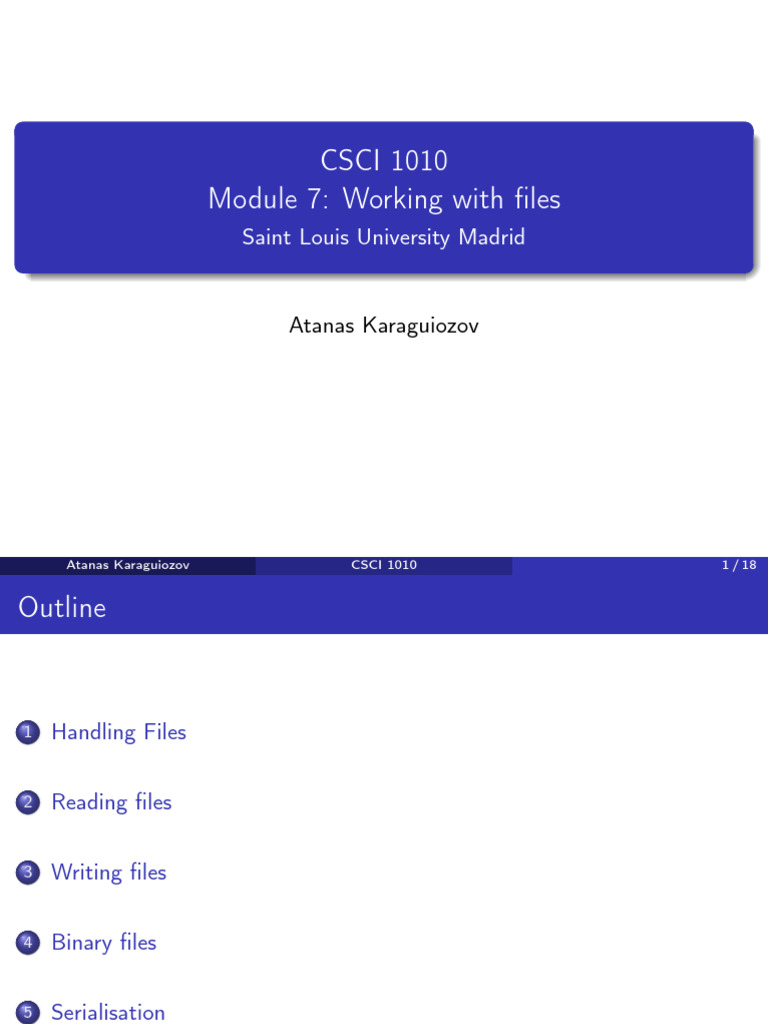 Working With Files-Computer Science College Course | PDF | Computer ...