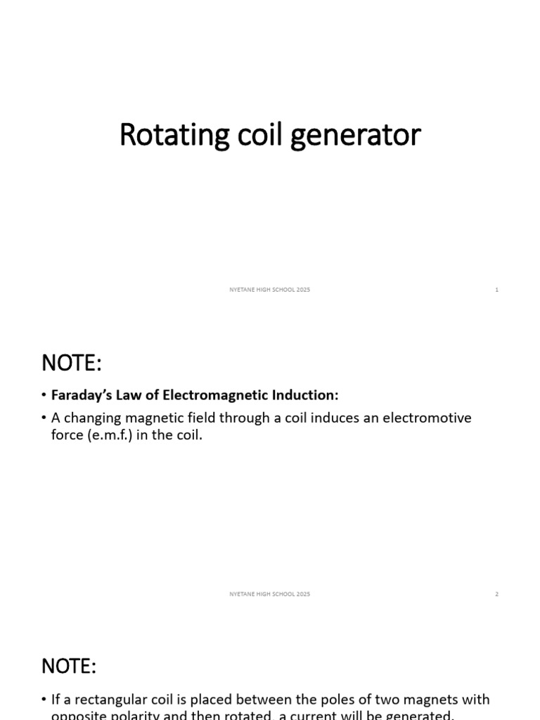 Rotating Coil Generator Overview | PDF | Electric Generator ...