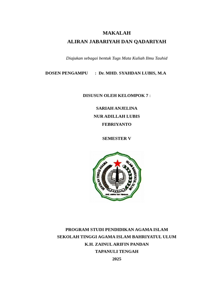 Aliran Jabariyah dan Qadariyah dalam Islam | PDF