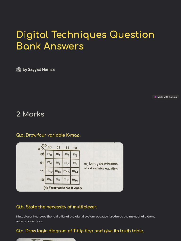 Digital Techniques Question Bank Answers | PDF