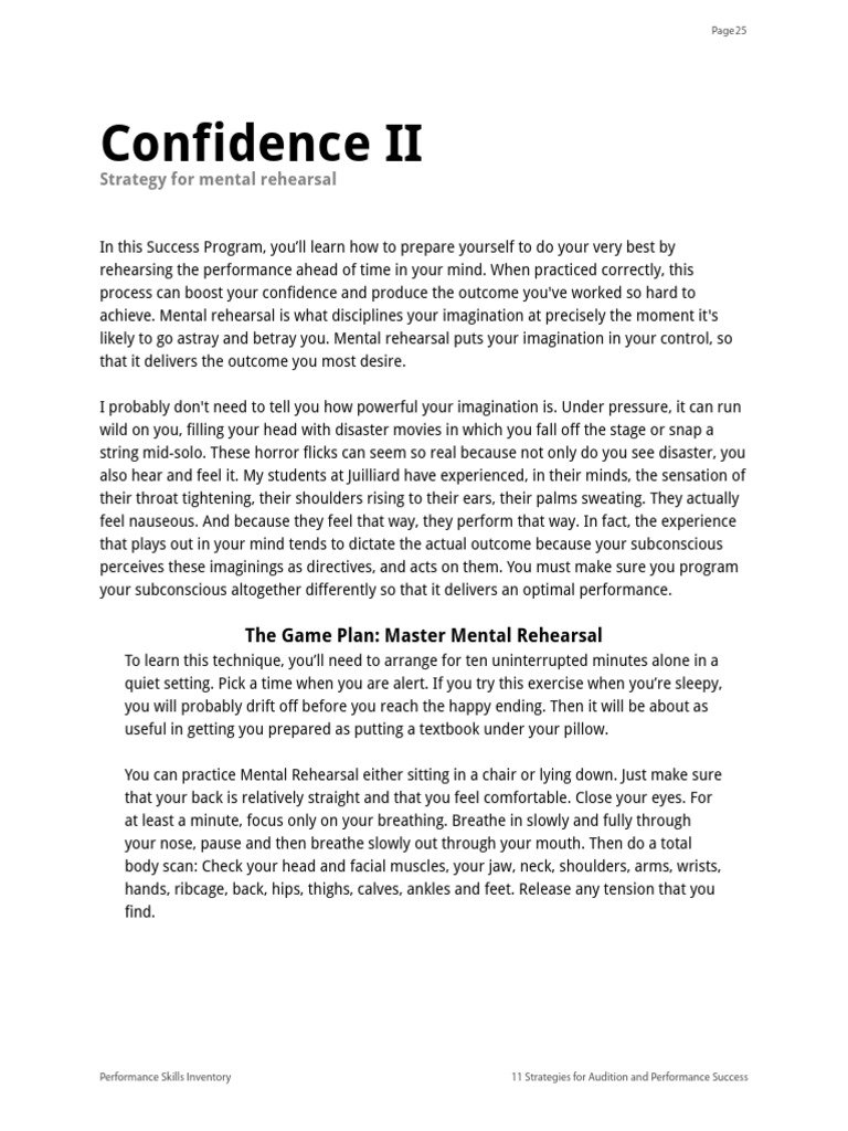 Master Mental Rehearsal for Confidence | PDF