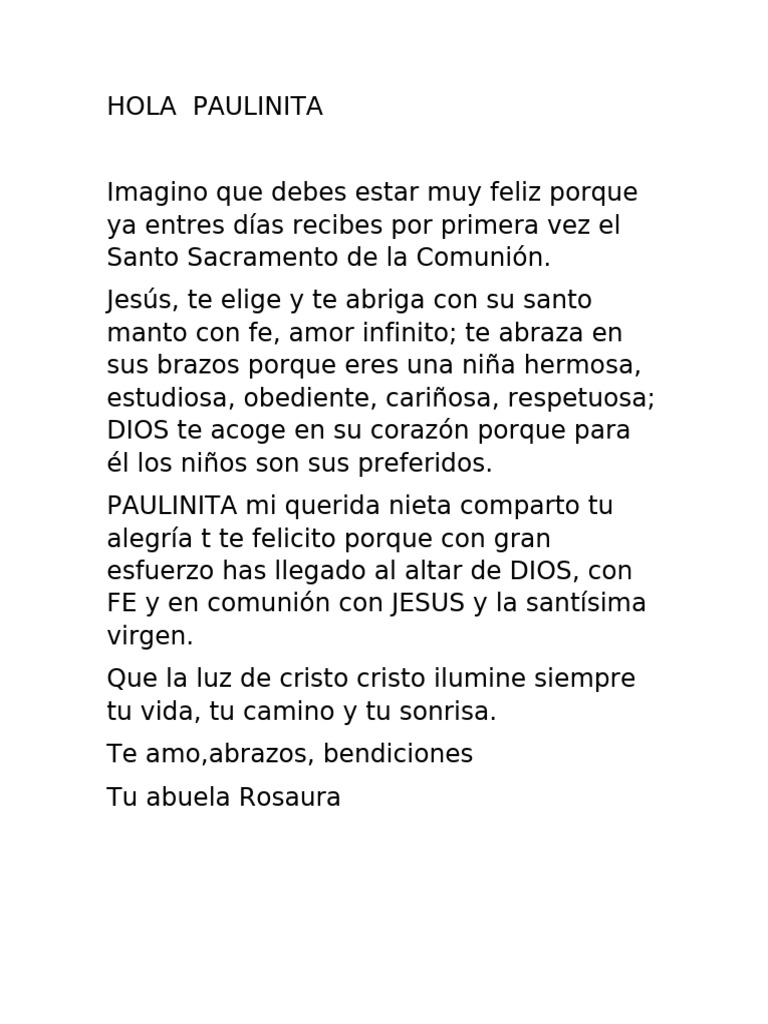 Carta de La Abuelita Rosaura | PDF