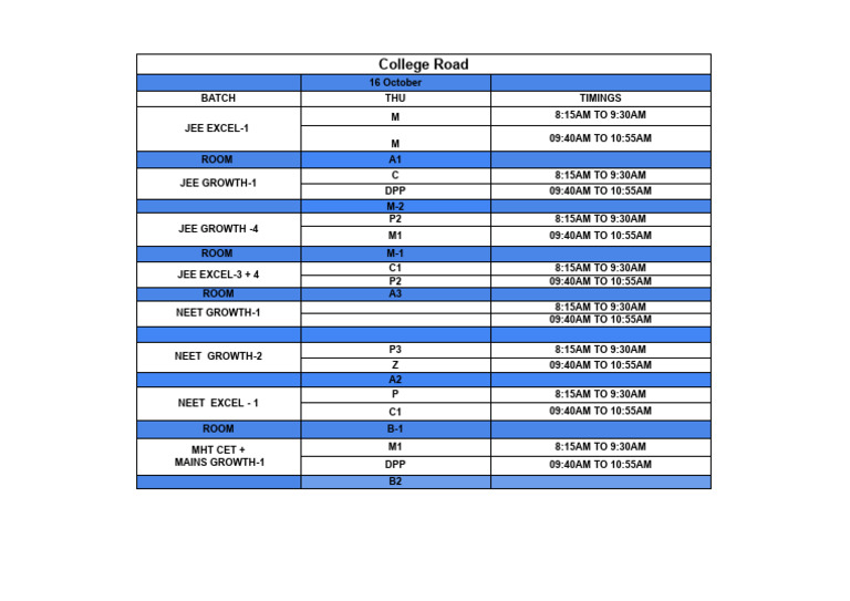 Ua Schedule 16 Oct 2025 | PDF