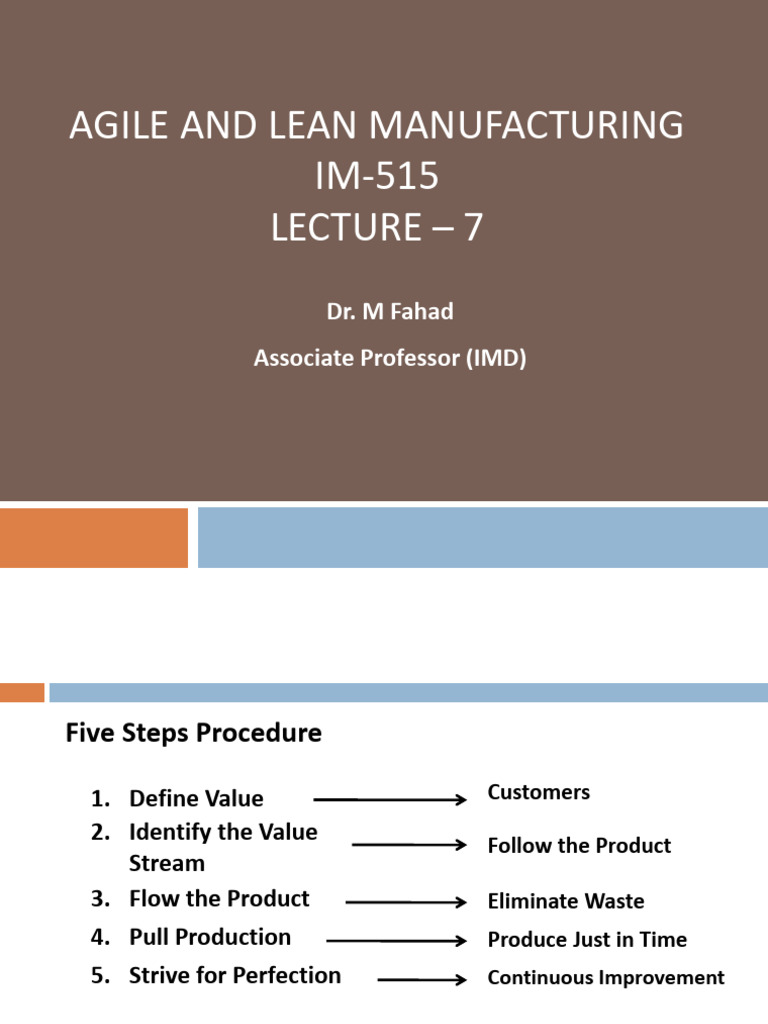Lecture 7 and 8-Elemination of Waste | PDF | Overproduction | Lean ...