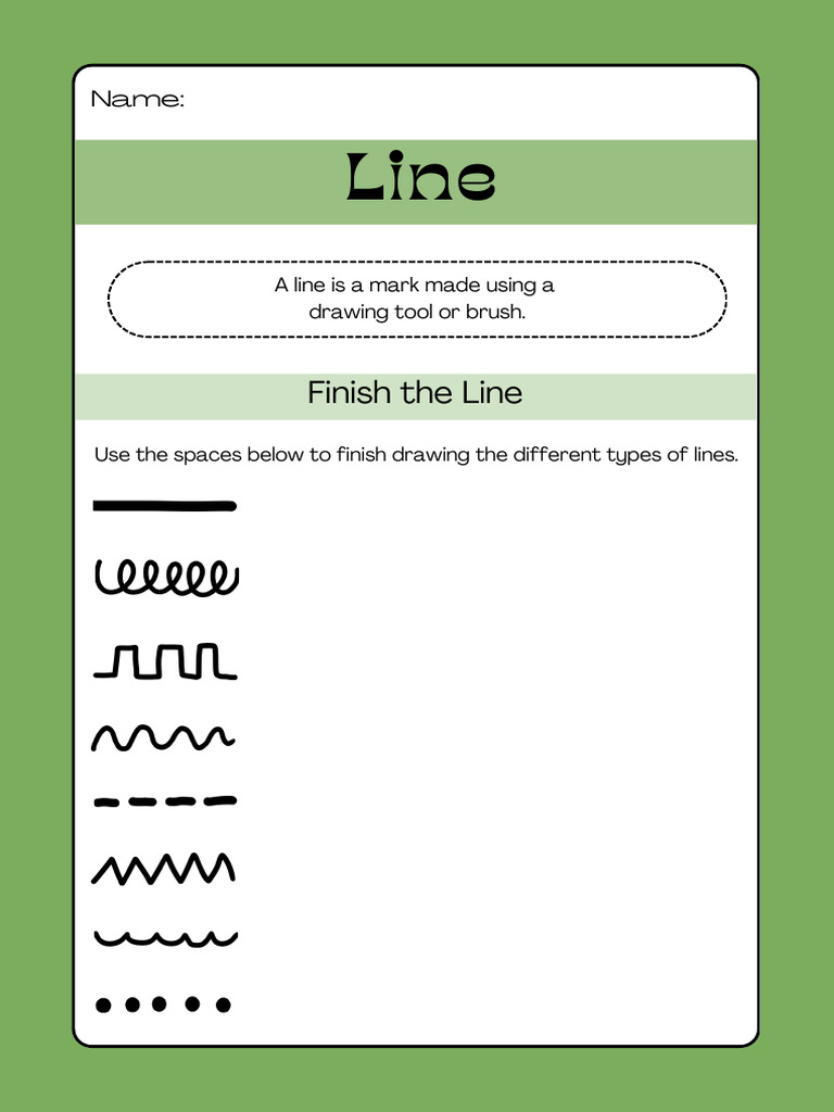 Art Line Worksheet | PDF