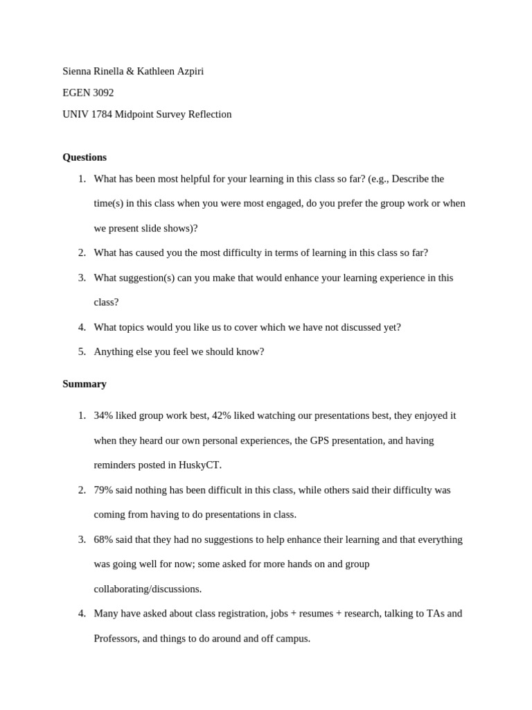 Midpoint Reflection - Sienna Rinella & Kathleen Azpiri | PDF | Social ...
