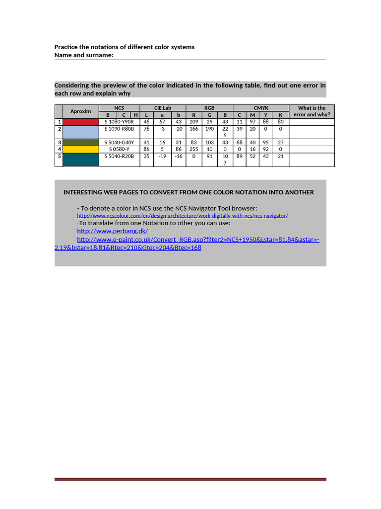 01 Color Notation Systems | PDF