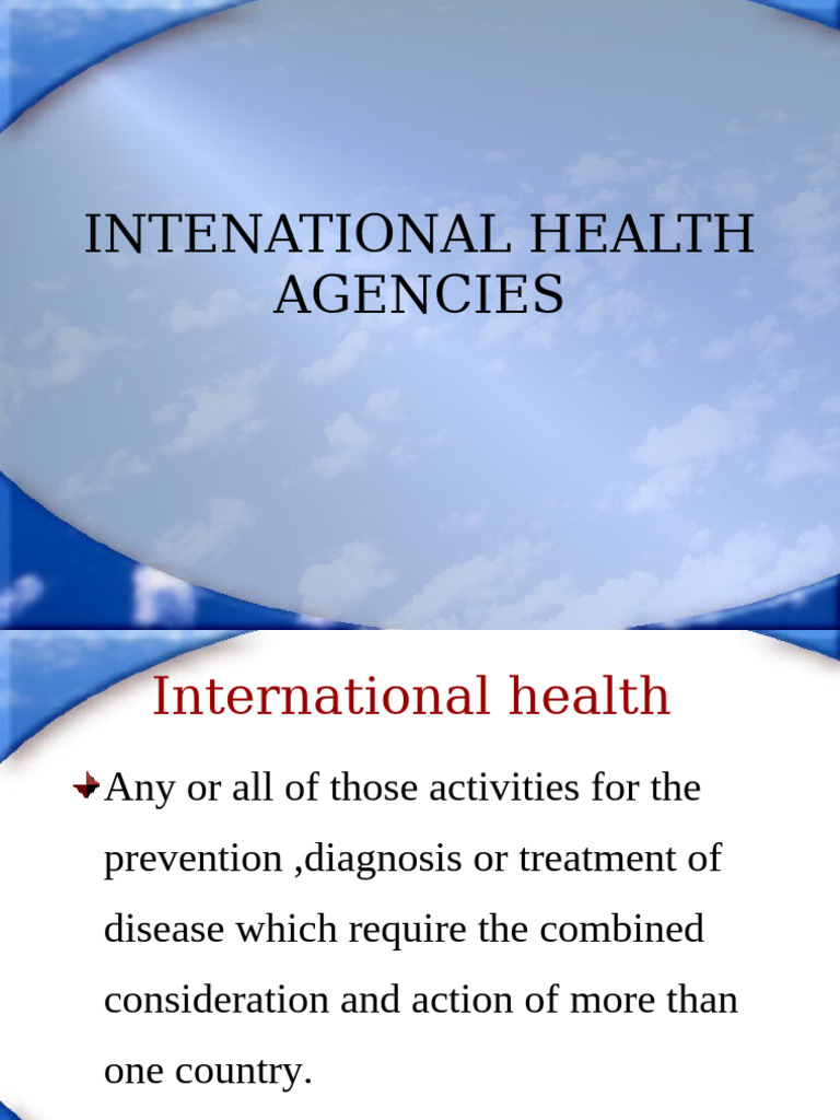 Overview of International Health Agencies | PDF | International Red ...