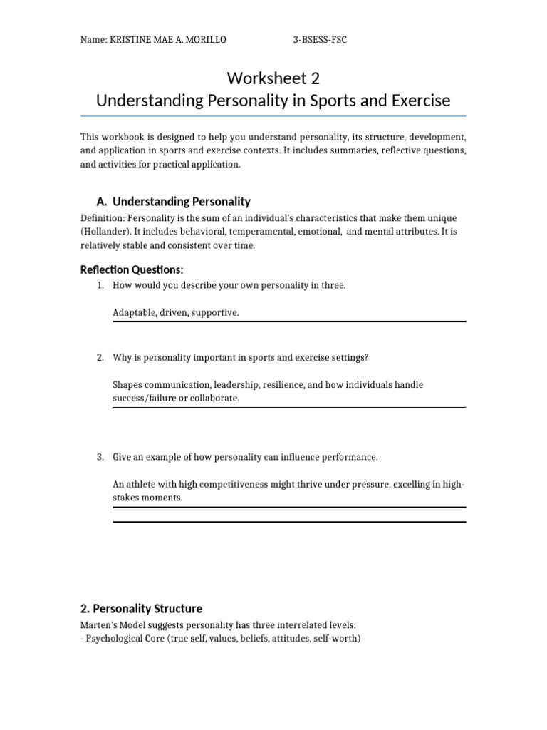 Understanding Personality in Sports | PDF | Social Psychology ...