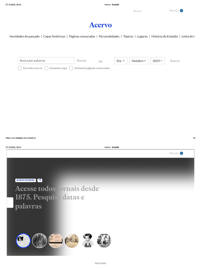 Acervo Digital do Estadão: Pesquisa Histórica | PDF