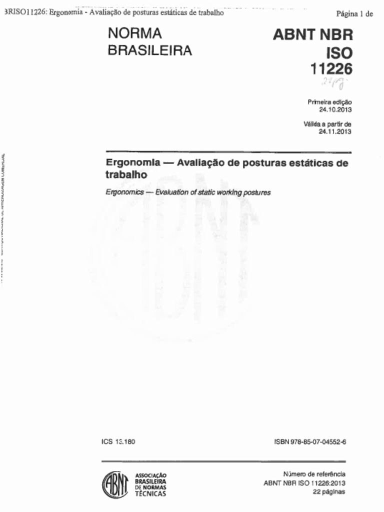 Postura Estática de Trabalho | PDF