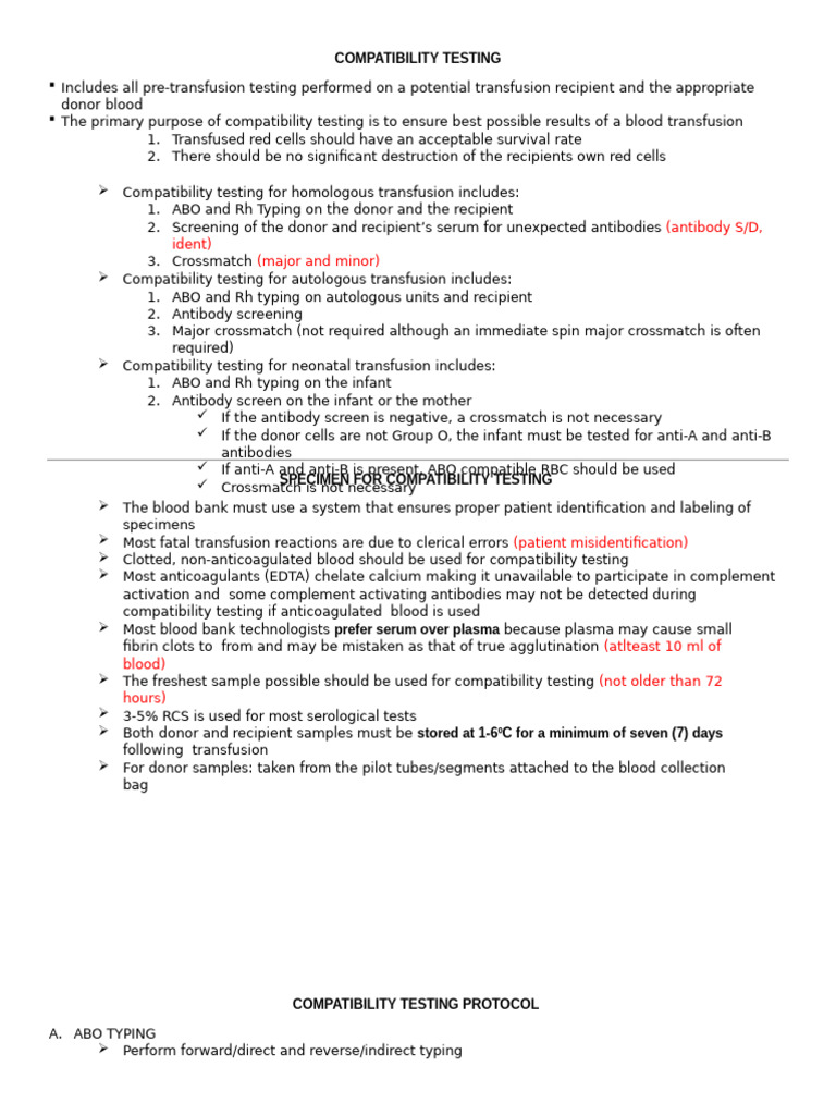 Compatibility Testing 3 | PDF | Blood Type | Blood Transfusion