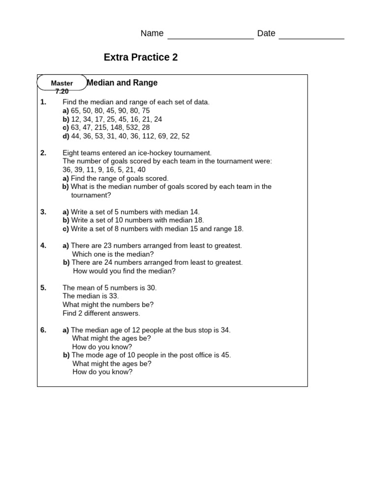 2 Median and Range | PDF