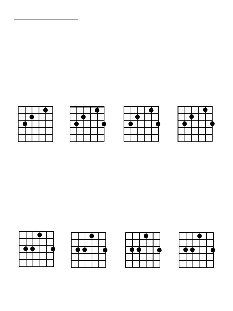 Open Chord Variations for Guitar | PDF | Chordophones | Music Theory
