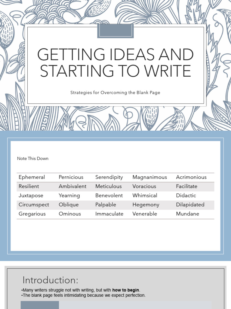 Writing Idea Generation | PDF | Dances