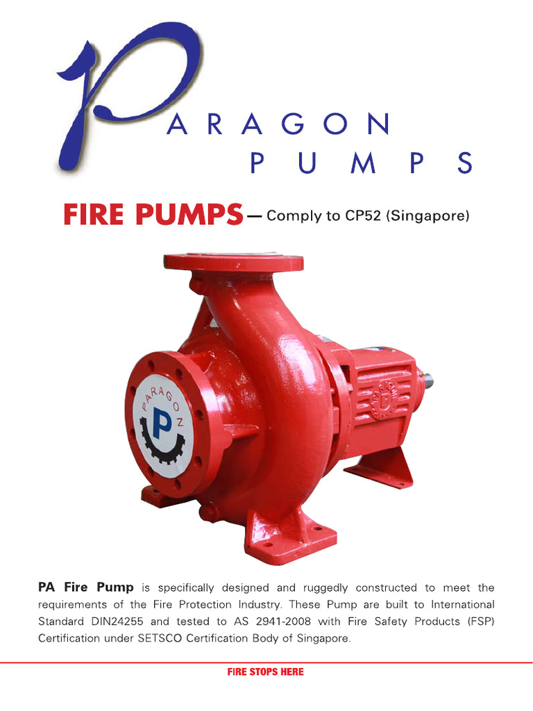 Paragon Fire Pump Specifications & Features | PDF