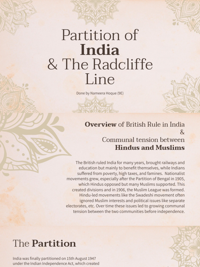 Impact of the Radcliffe Line 1947 | PDF | Partition Of India | British Raj