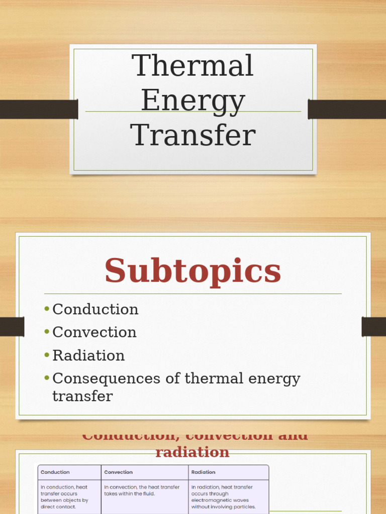 Topic 11 - Thermal Energy Transfer | PDF