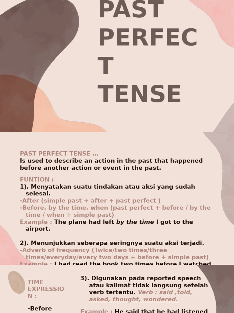 Past Perfect Tense | PDF