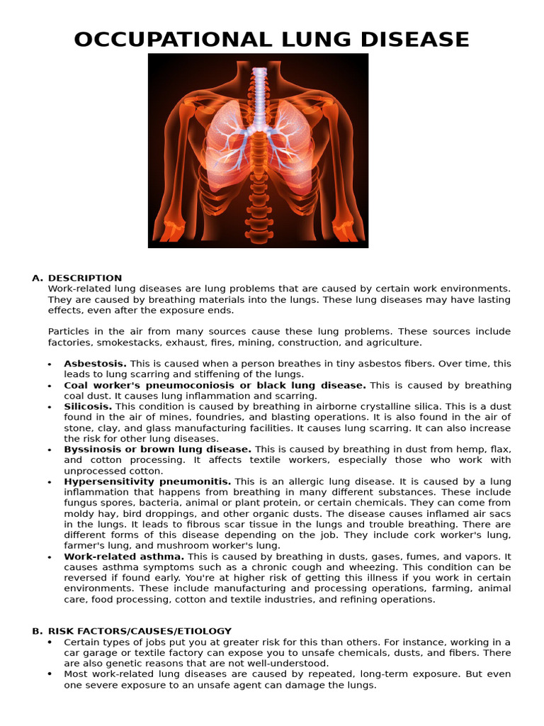 Occupational Lung Diseases Overview | PDF | Lung | Respiratory Diseases