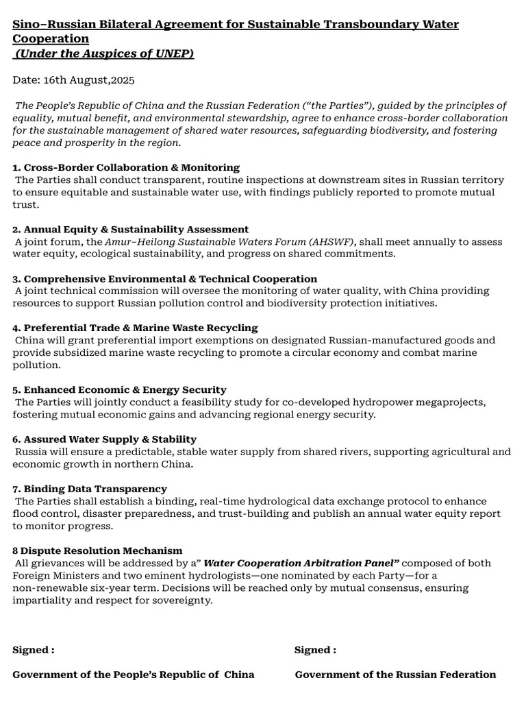 China Russia France Agreements | PDF | Sustainability | Natural Environment
