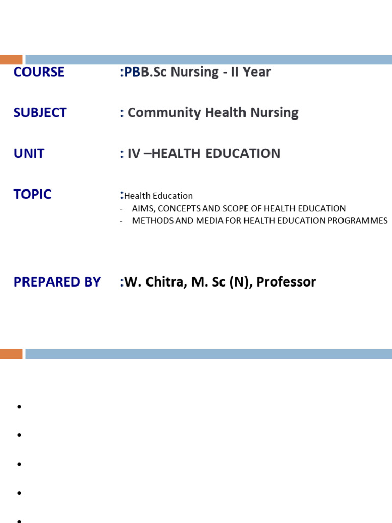 Scope of Health Education in Nursing | PDF | Motivation | Motivational