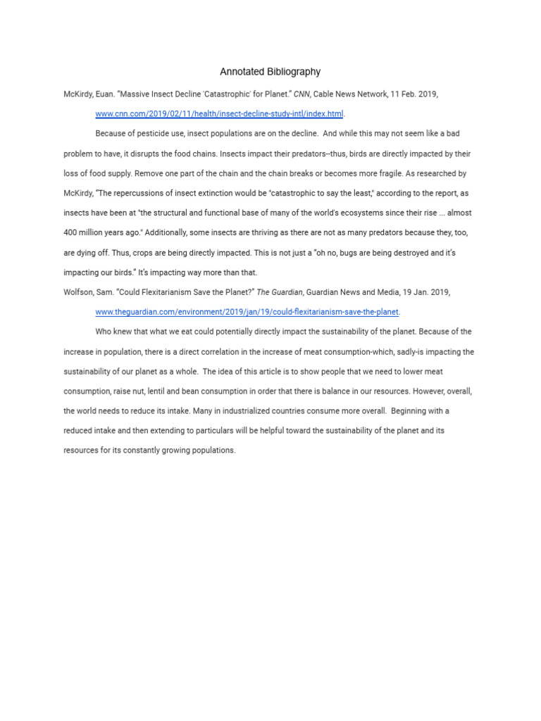 Sample Annotated Bibliography Corrected | PDF