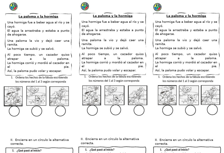 La amistad entre la paloma y la hormiga | PDF
