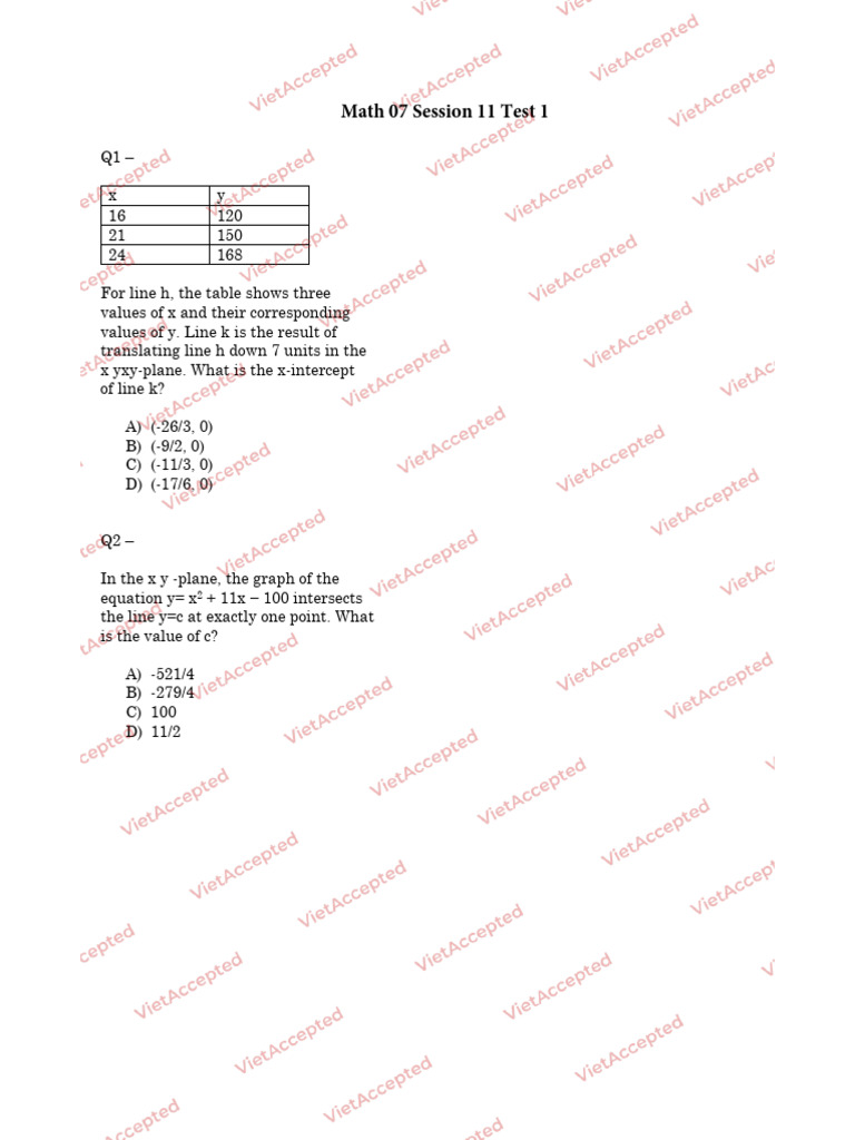 Math 07 - Session 11 - Test 1 | PDF | Equations | Geometry