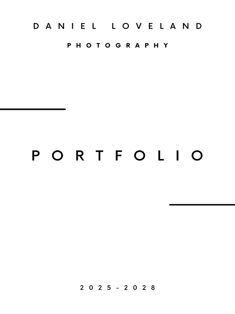 Black and White Monoline Typedriven Portfolio Cover Page | PDF