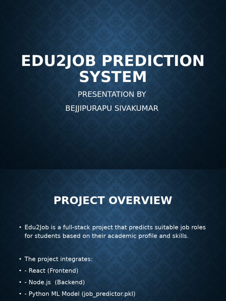 Edu2Job Workflow Presentation1 | PDF | Password | Data Management