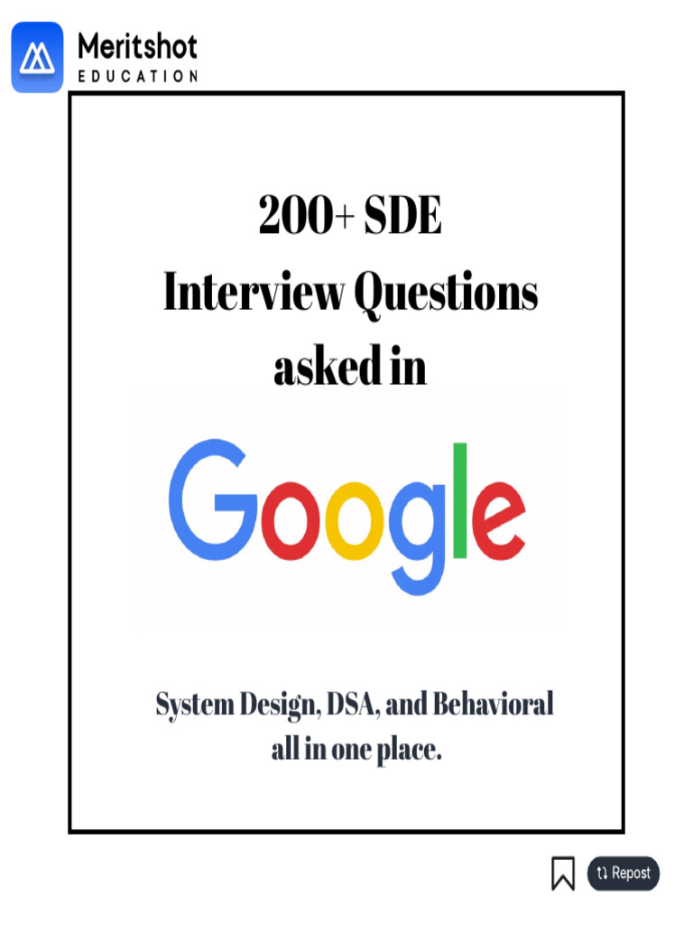 200+ SDE Interview Questions Guide | PDF | Algorithms And Data ...